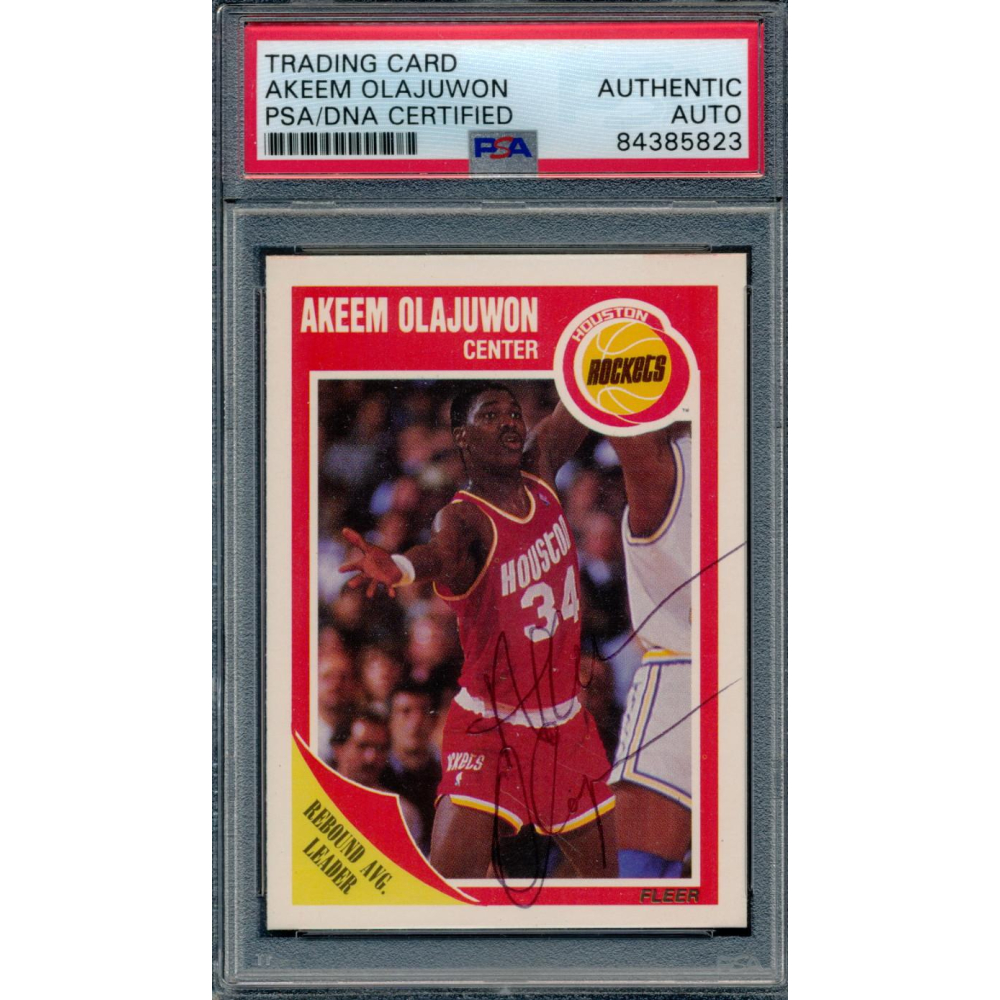 Hakeem Olajuwon Signed 1989-90 Fleer #61 (PSA) | Pristine Auction