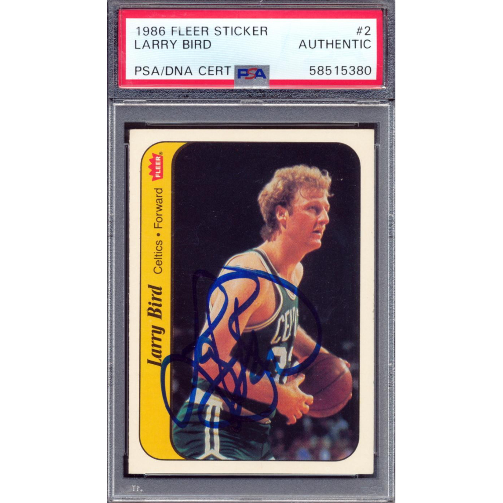 Larry Bird Signed 1986-87 Fleer Stickers #2 (PSA) | Pristine Auction