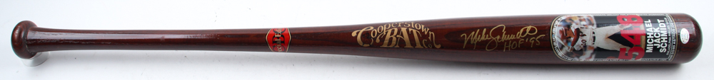 Mike Schmidt Signed Cooperstown Schmidt Commemorative Baseball Bat ...