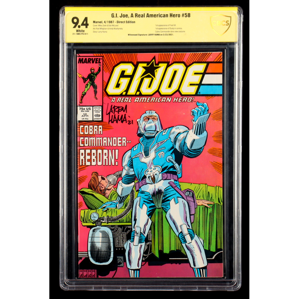 Larry Hama Signed 1987 "G.I. Joe: A Real American Hero" #58 Comic Book ...