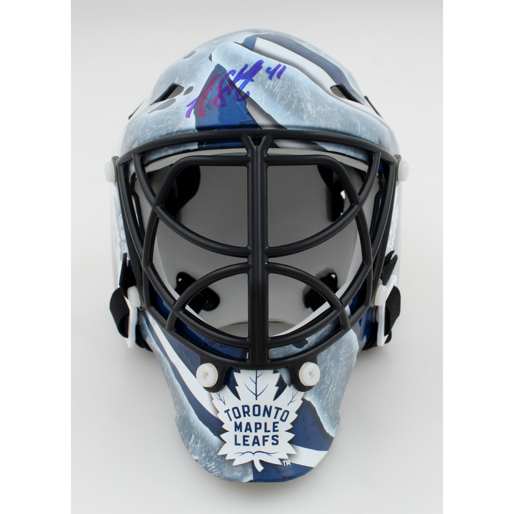 Anthony Stolarz Signed Maple Leafs Mini Goalie Mask (COJO) | Pristine ...