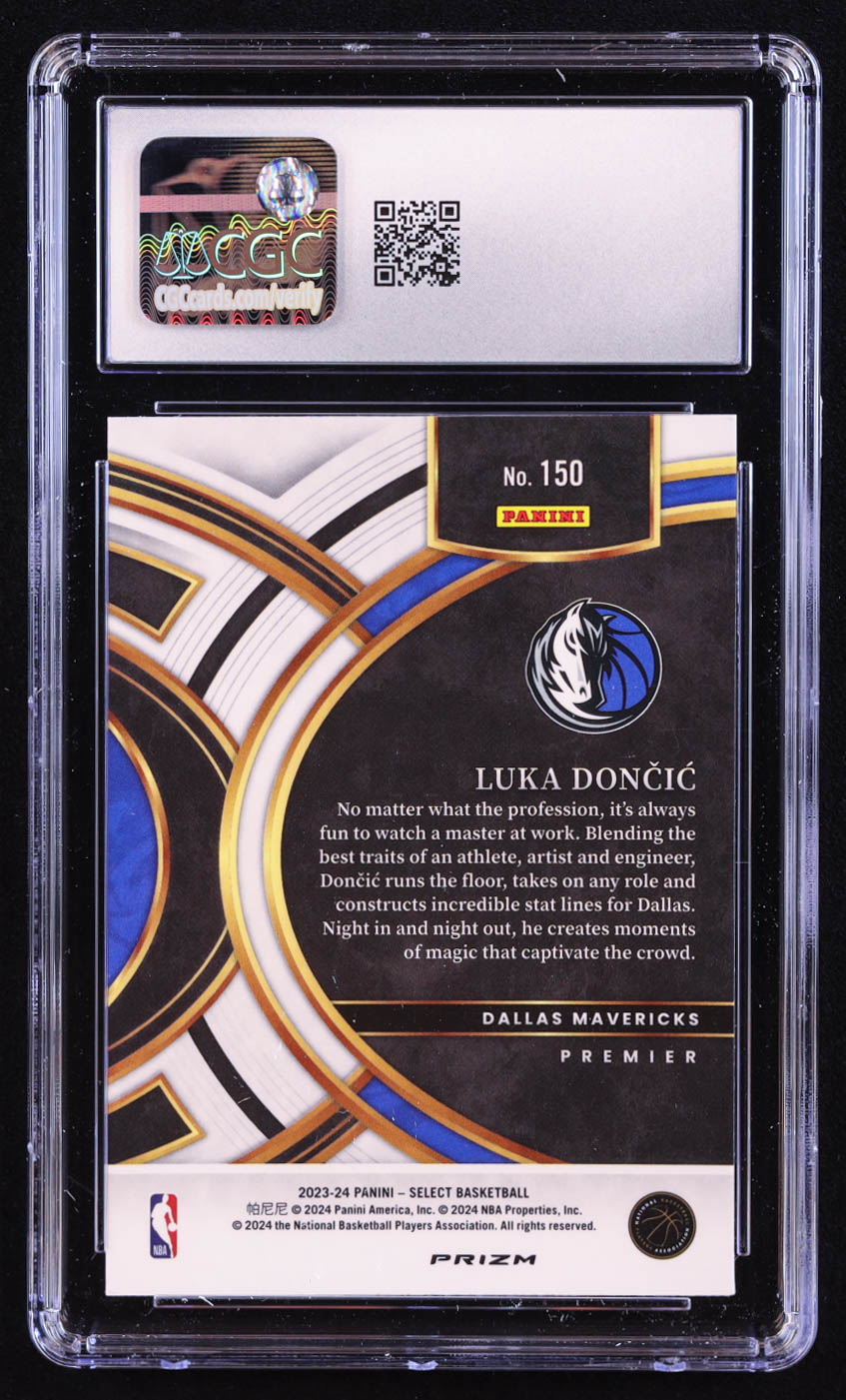 Luka Doncic 2023-24 Select Prizms Green Shock #150 (CGC 10) | Pristine ...