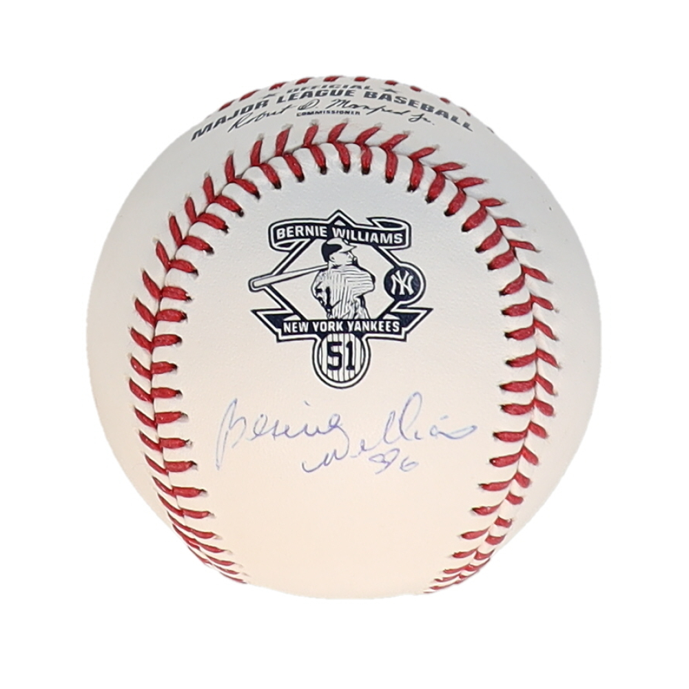 Bernie Williams Signed OML Commemorative Logo Baseball (Steiner & MLB ...