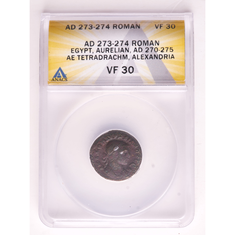 Aurelian (A.D. 270-275) Ancient Roman Egypt, AE Tetradrachm Coin ...