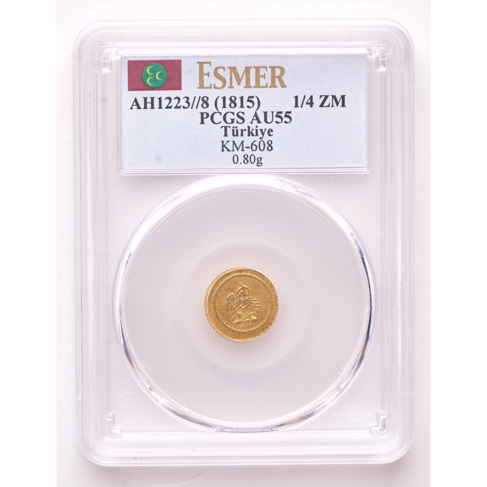 AH 1223 Year 8 (1815) Turkey 1/4 Zeri Mahbub Gold Coin - Esmer ...