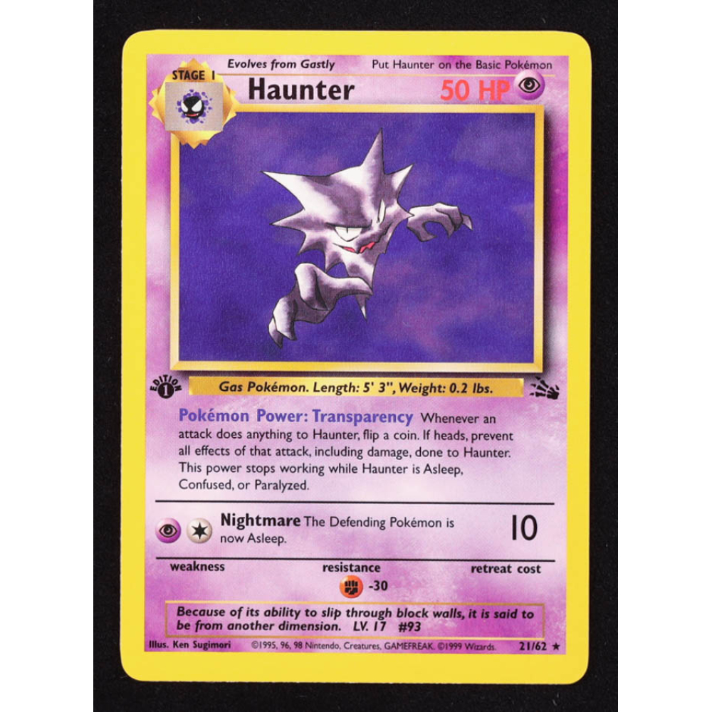 Haunter Pokemon 1999 Fossil #21 | Pristine Auction
