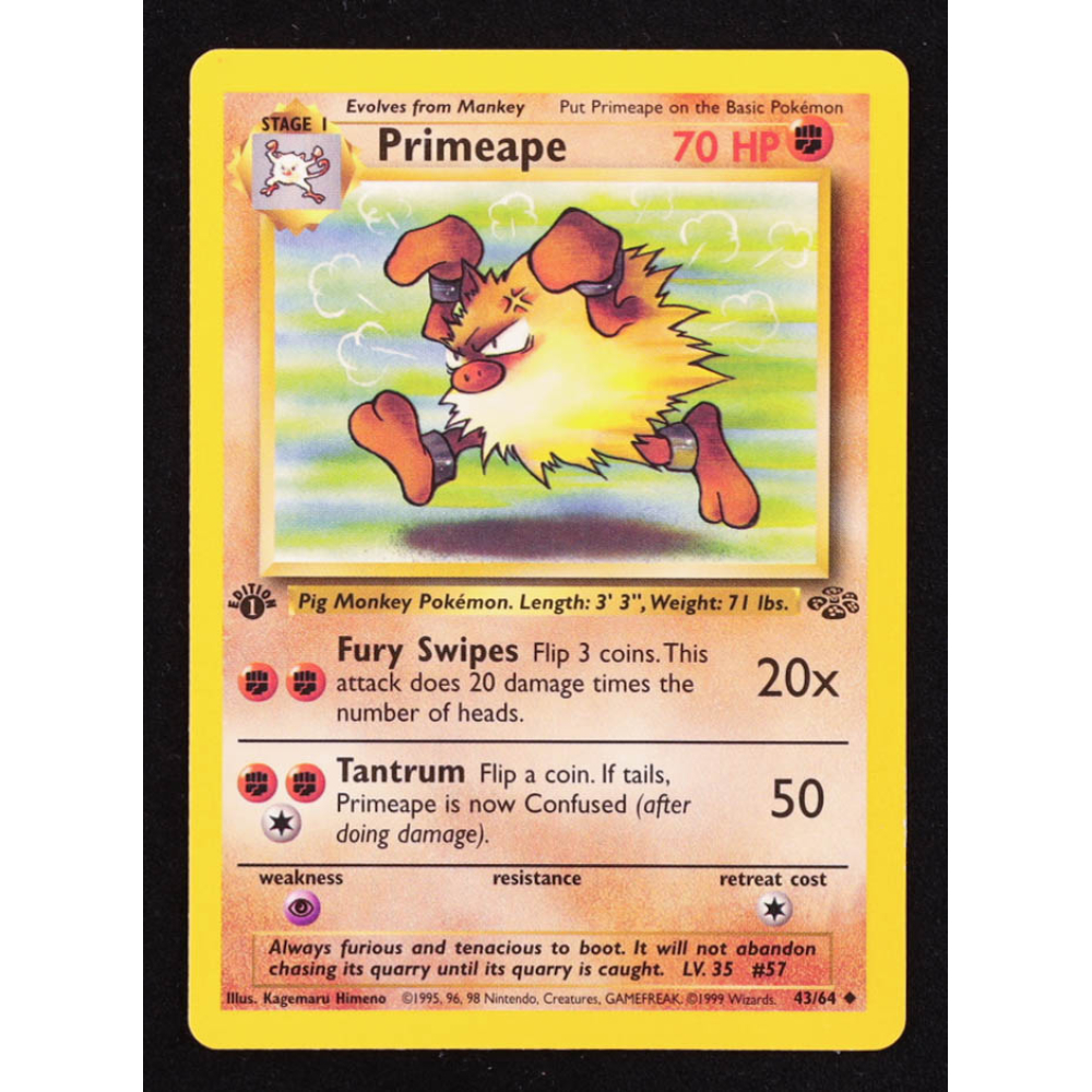 Primeape Pokemon 1999 Jungle #43 | Pristine Auction