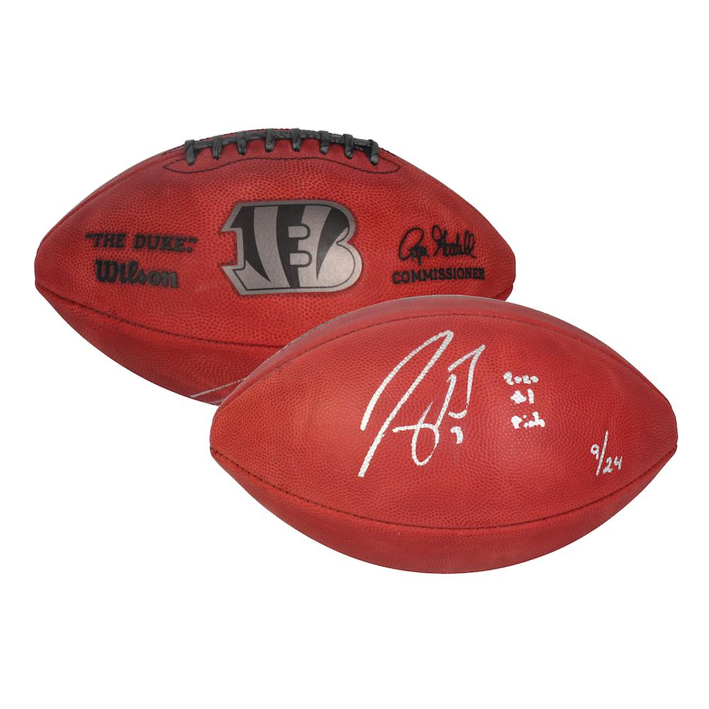 Joe Burrow Signed LE Official NFL "The Duke" Bengals Logo Football ...