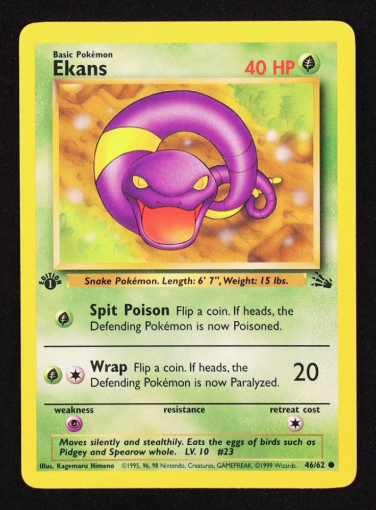 Ekans Pokemon 1999 Fossil #46 | Pristine Auction
