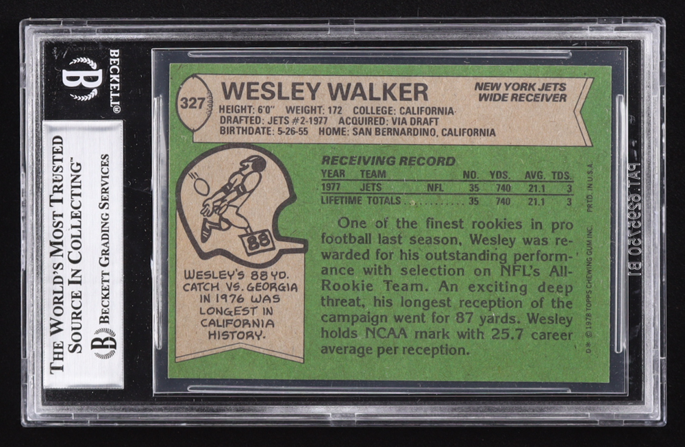 Wesley Walker Signed 1978 Topps #327 RC (BGS) | Pristine Auction