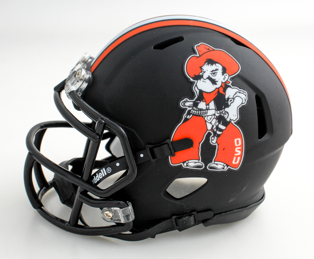 Barry Sanders Signed Oklahoma State Cowboys Speed Mini Helmet (Schwartz ...
