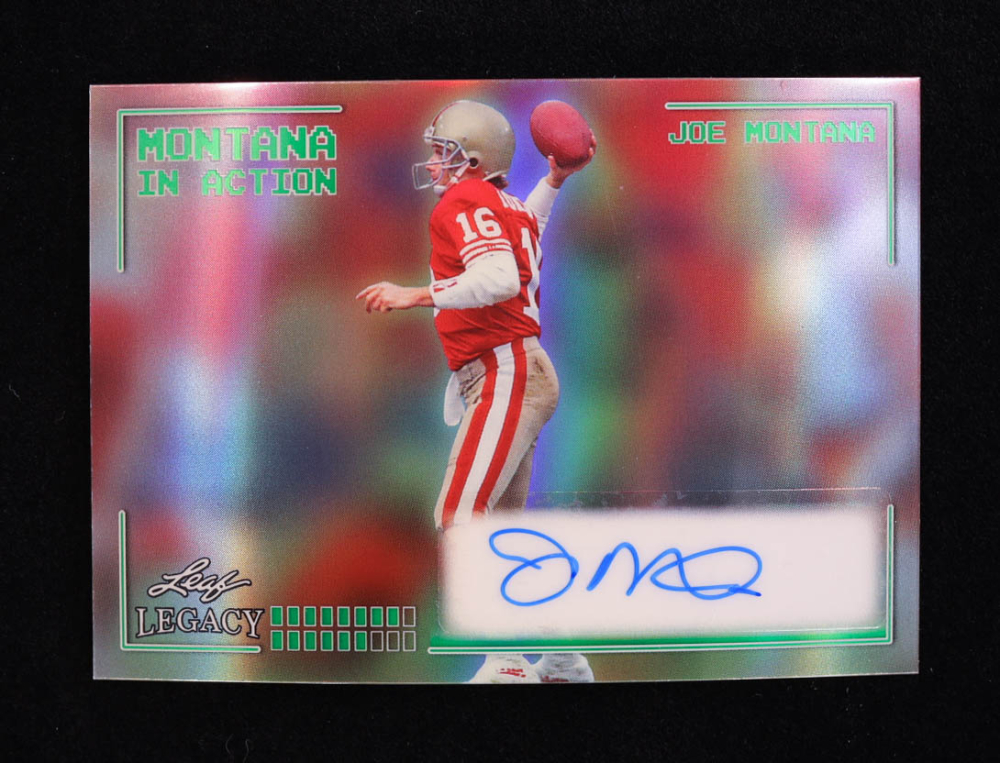Joe Montana 2024 Leaf Legacy Collection #IA-JM1 Autograph Green ...