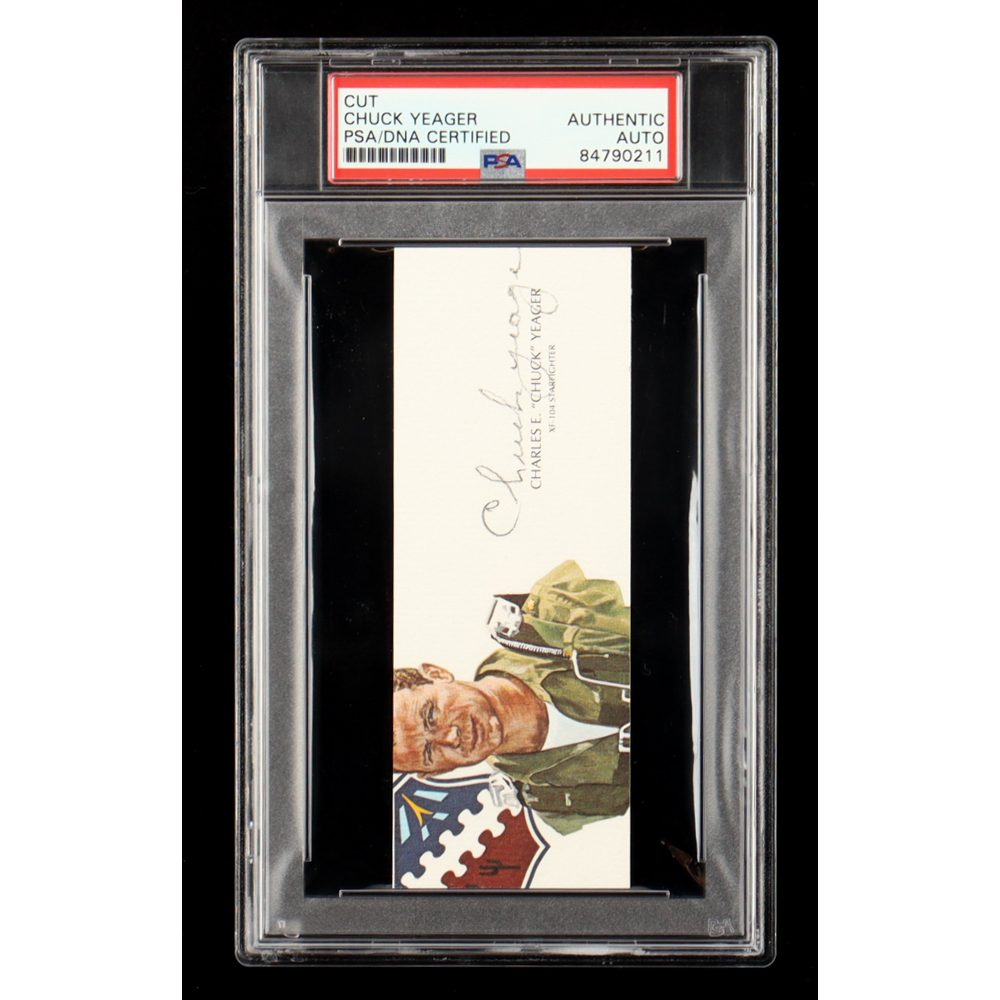 Chuck Yeager Signed Cut with Portrait (PSA) | Pristine Auction