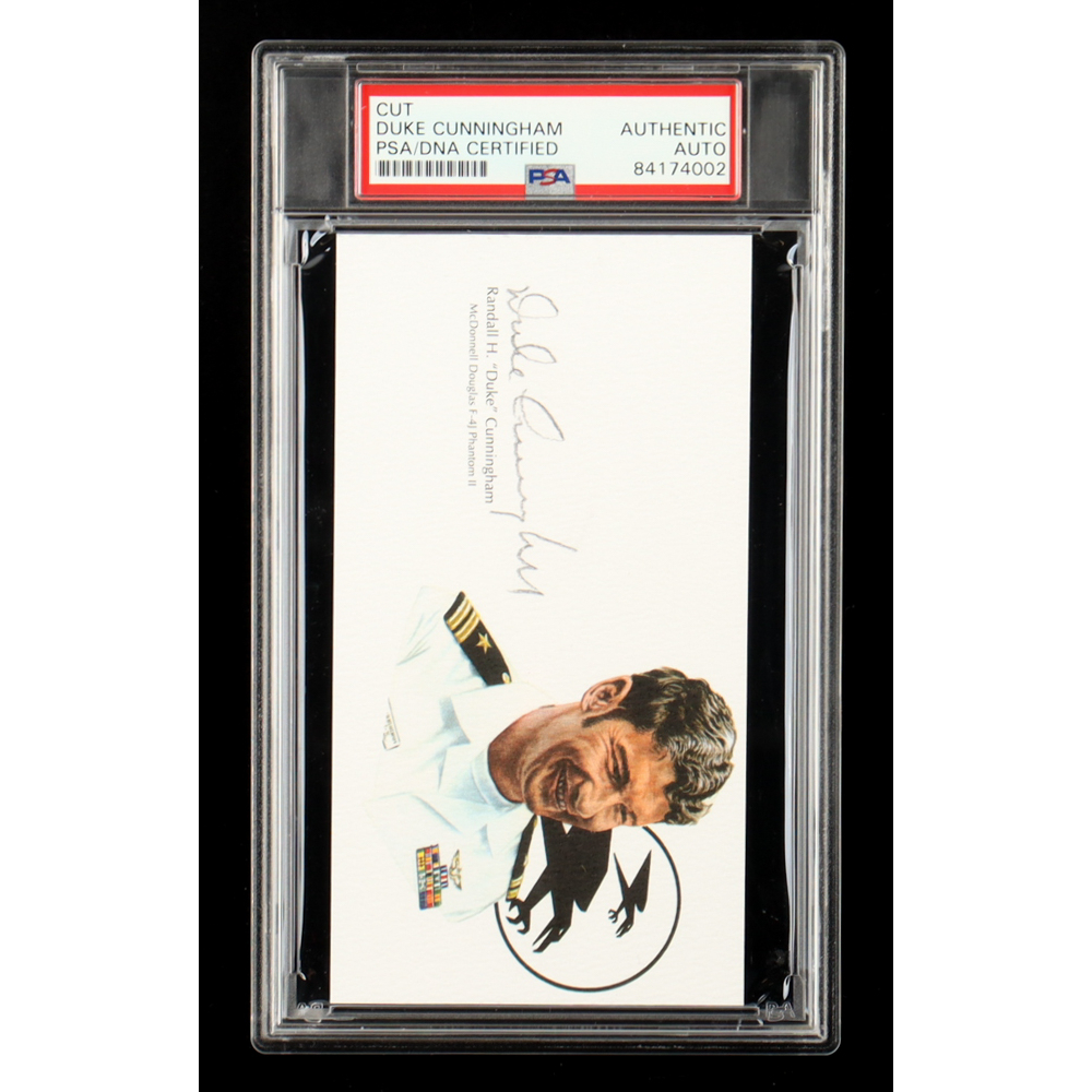 Duke Cunningham Signed Cut With Portrait Art (PSA) | Pristine Auction