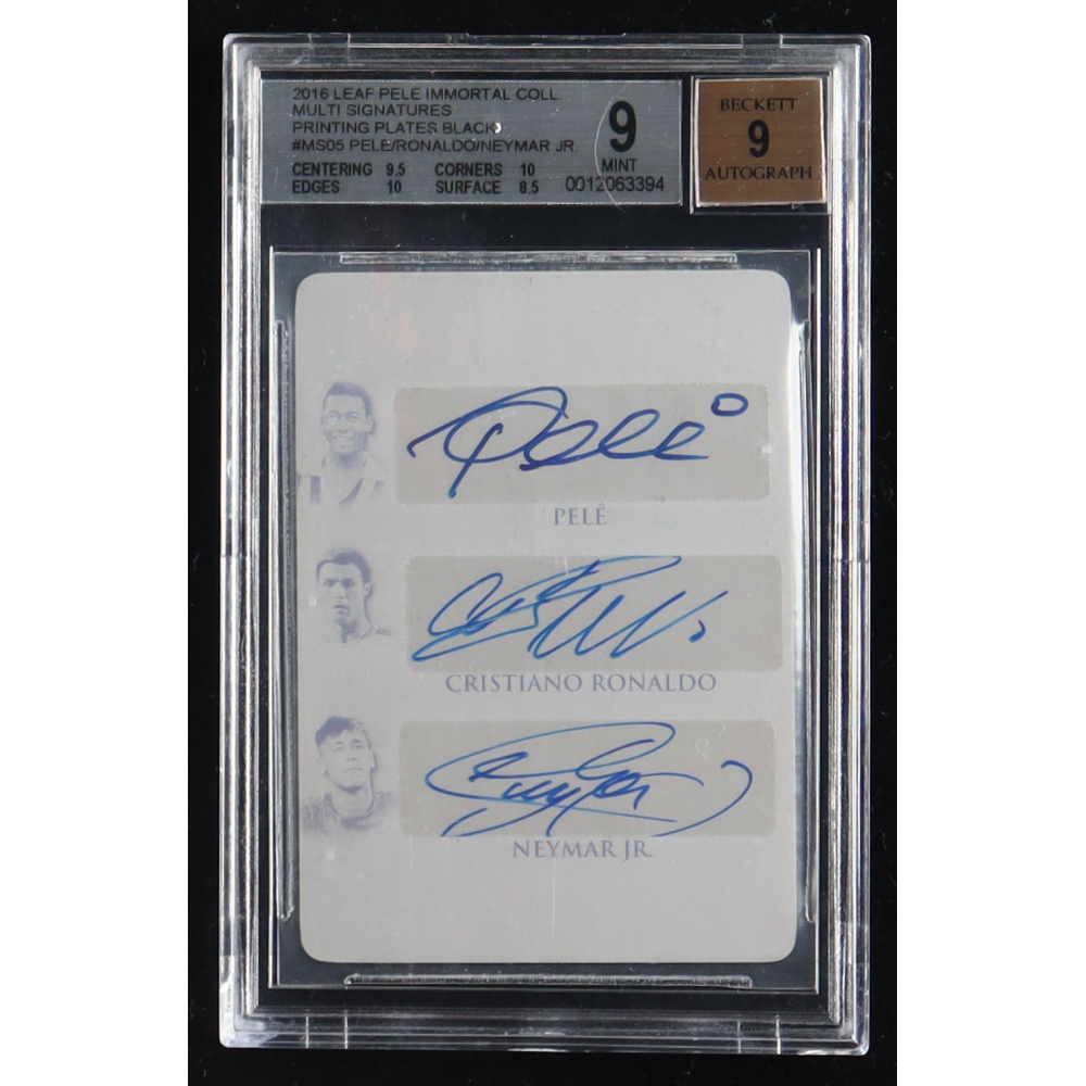 Pele / Cristiano Ronaldo / Neymar Jr. 2016 Leaf Pele Immortal ...