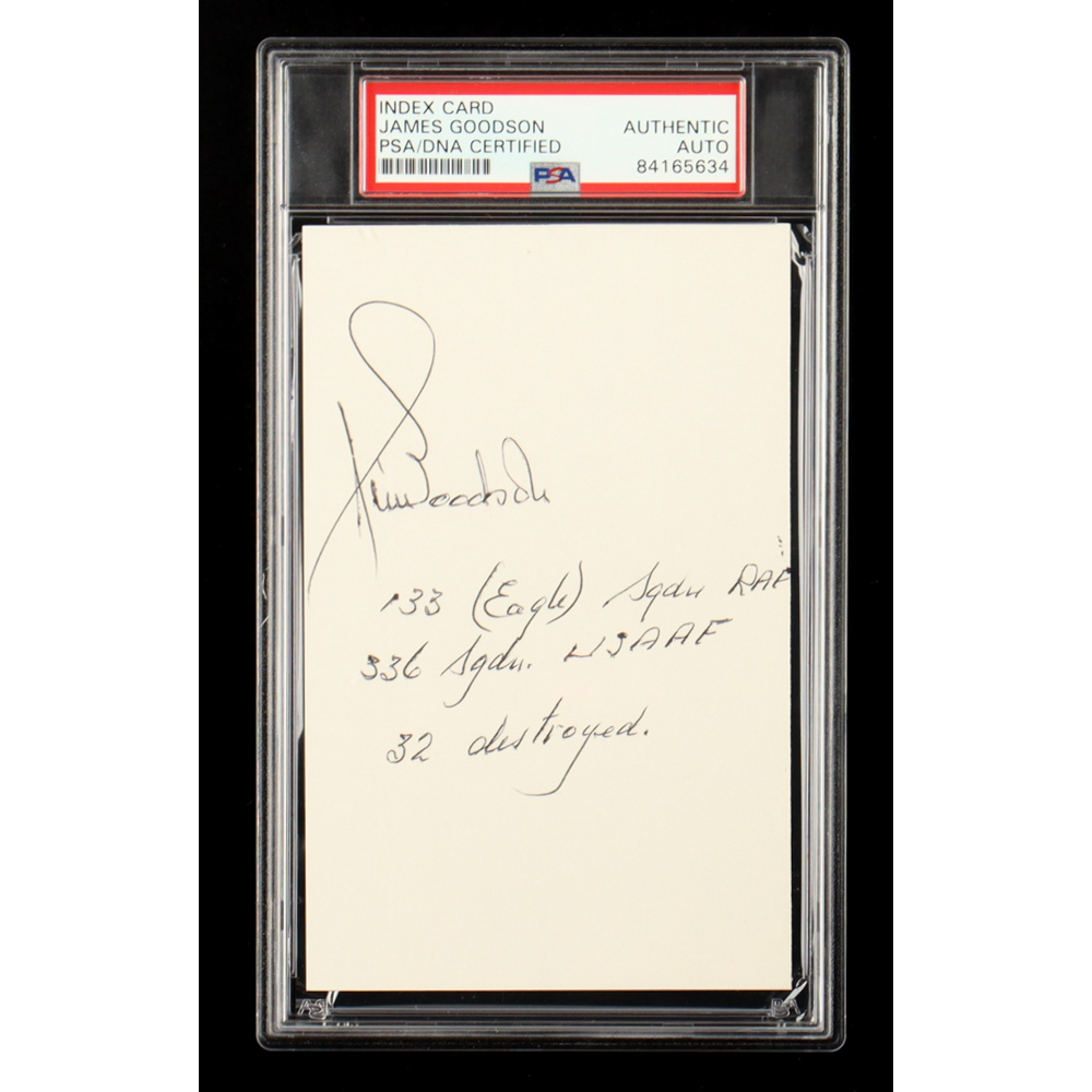 James Goodson Signed Index Card With Military Statistic Inscriptions ...