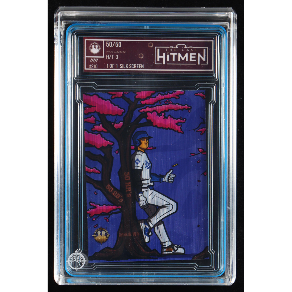 Shohei Ohtani The Case Hitmen "50/50" Silk Screen Refractor #210 #1/1 with Carrying Case ...