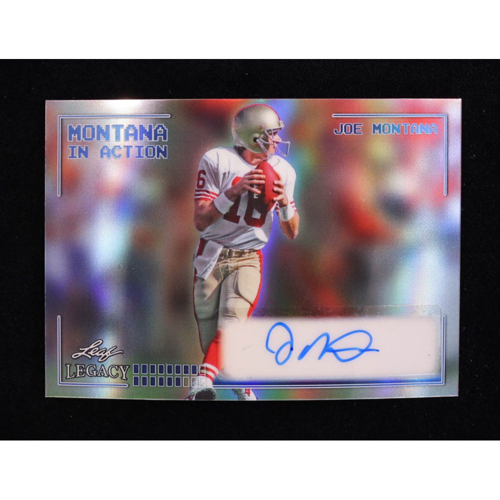 Joe Montana 2024 Leaf Legacy Collection #IA-JM2 Autograph Dark Blue Prismatic SP Variation #4/5 ...
