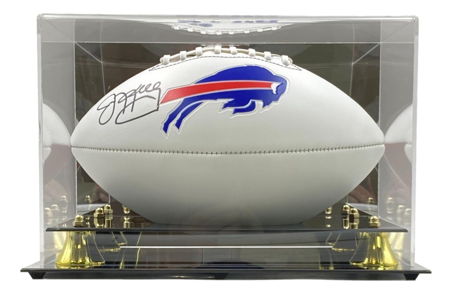 Jim Kelly Signed Bills Logo Football with Display Case (Beckett ...