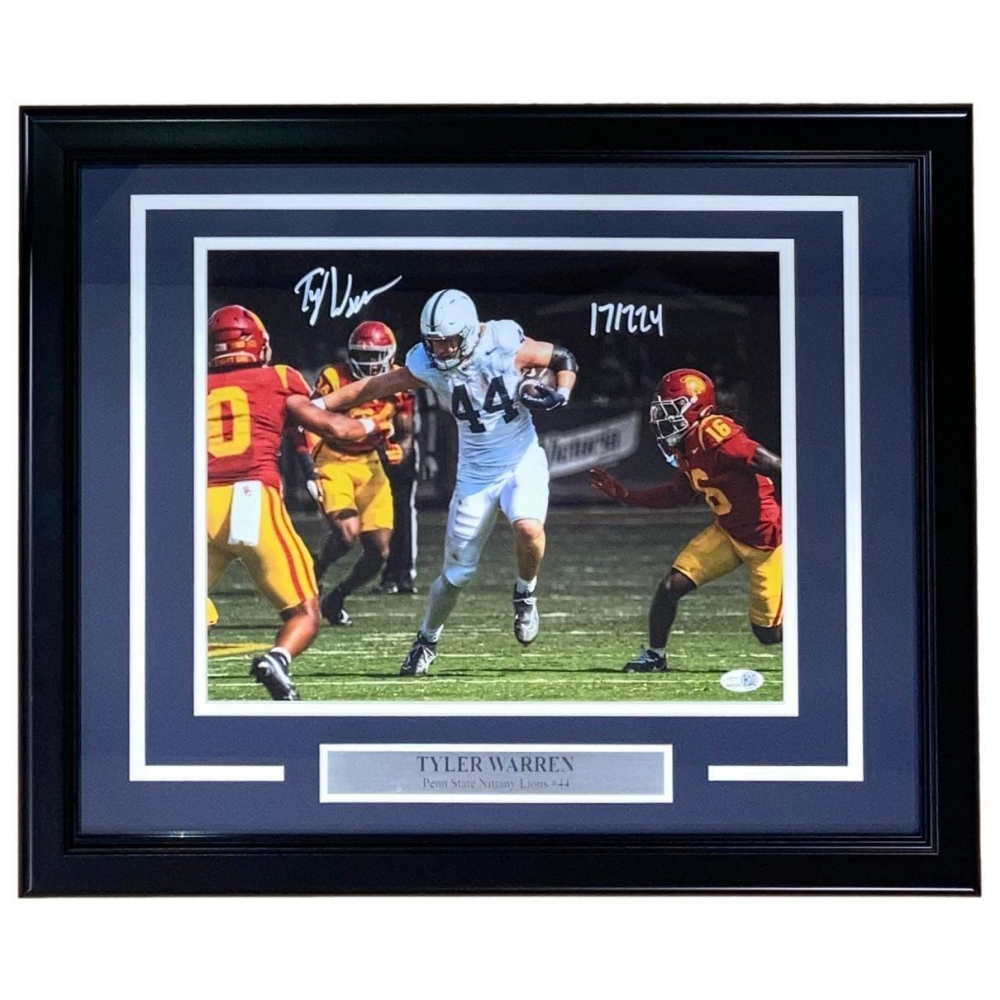 Tyler Warren Signed Penn State Nittany Lions Custom Framed Photo ...