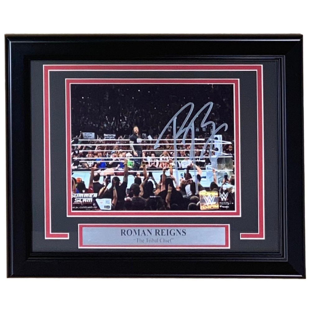 Roman Reigns Signed WWE Custom Framed Photo (Fanatics) | Pristine Auction