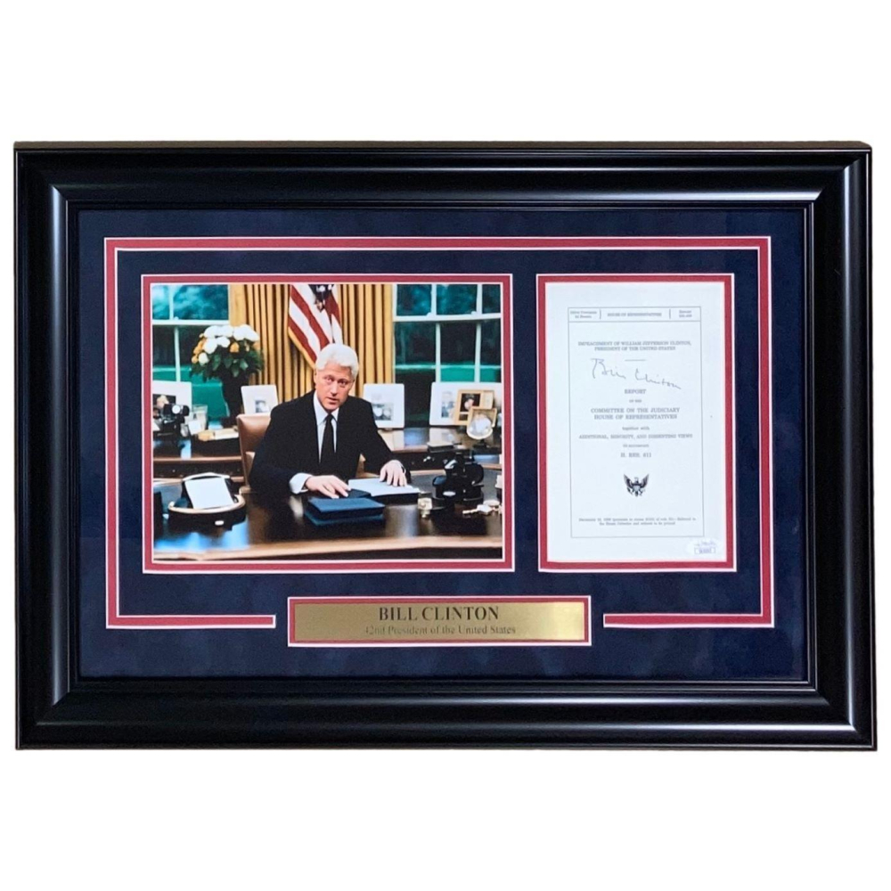 Bill Clinton Signed Custom Framed Replica White House Letter (JSA ...