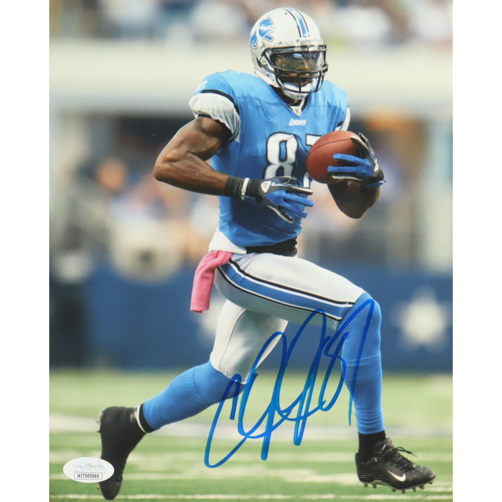 Calvin Johnson Signed Lions 8x10 Photo (JSA) | Pristine Auction