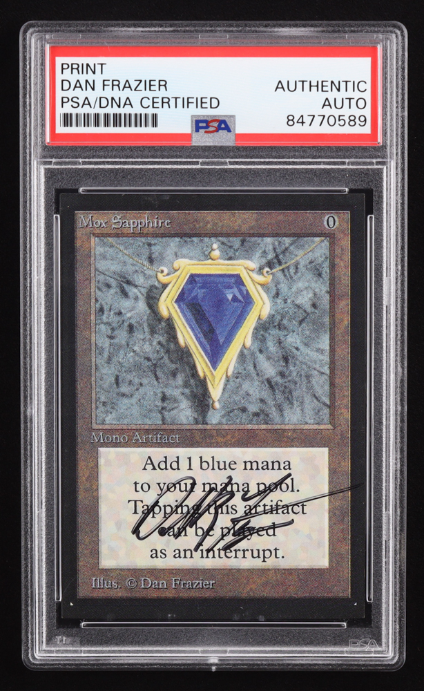 Dan Frazier Signed Magic The Gathering #NNO Mox Sapphire R (PSA ...