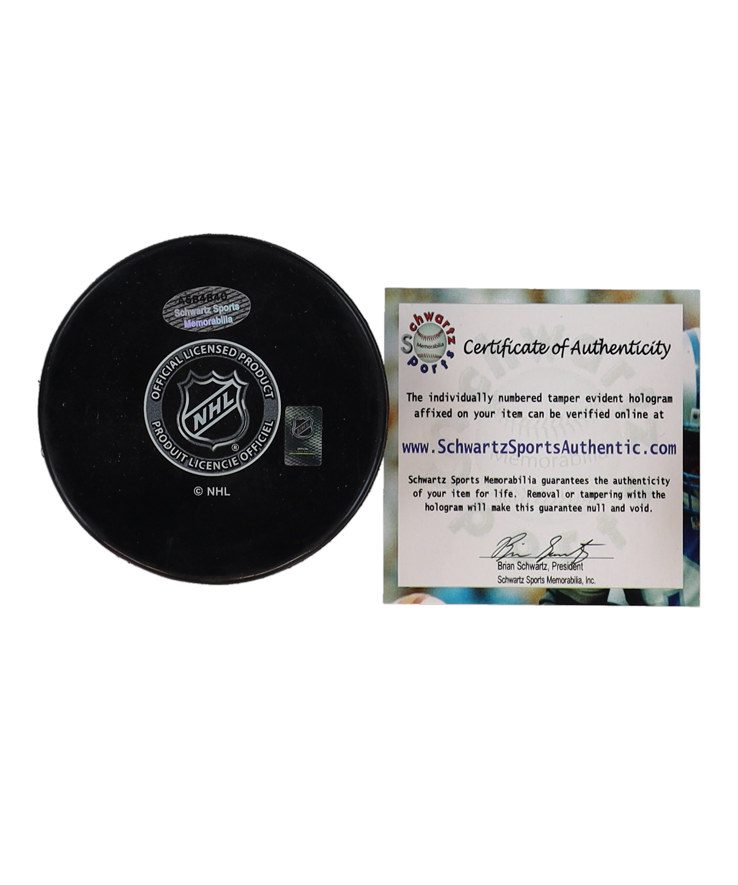 Adam Oates Signed Capitals Logo Hockey Puck Inscribed "HOF 12 ...