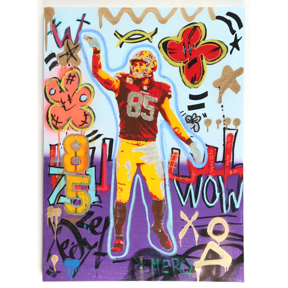 "George Kittle_Victory Vibe" 22x30 2025 Original Painting on Canvas by ...