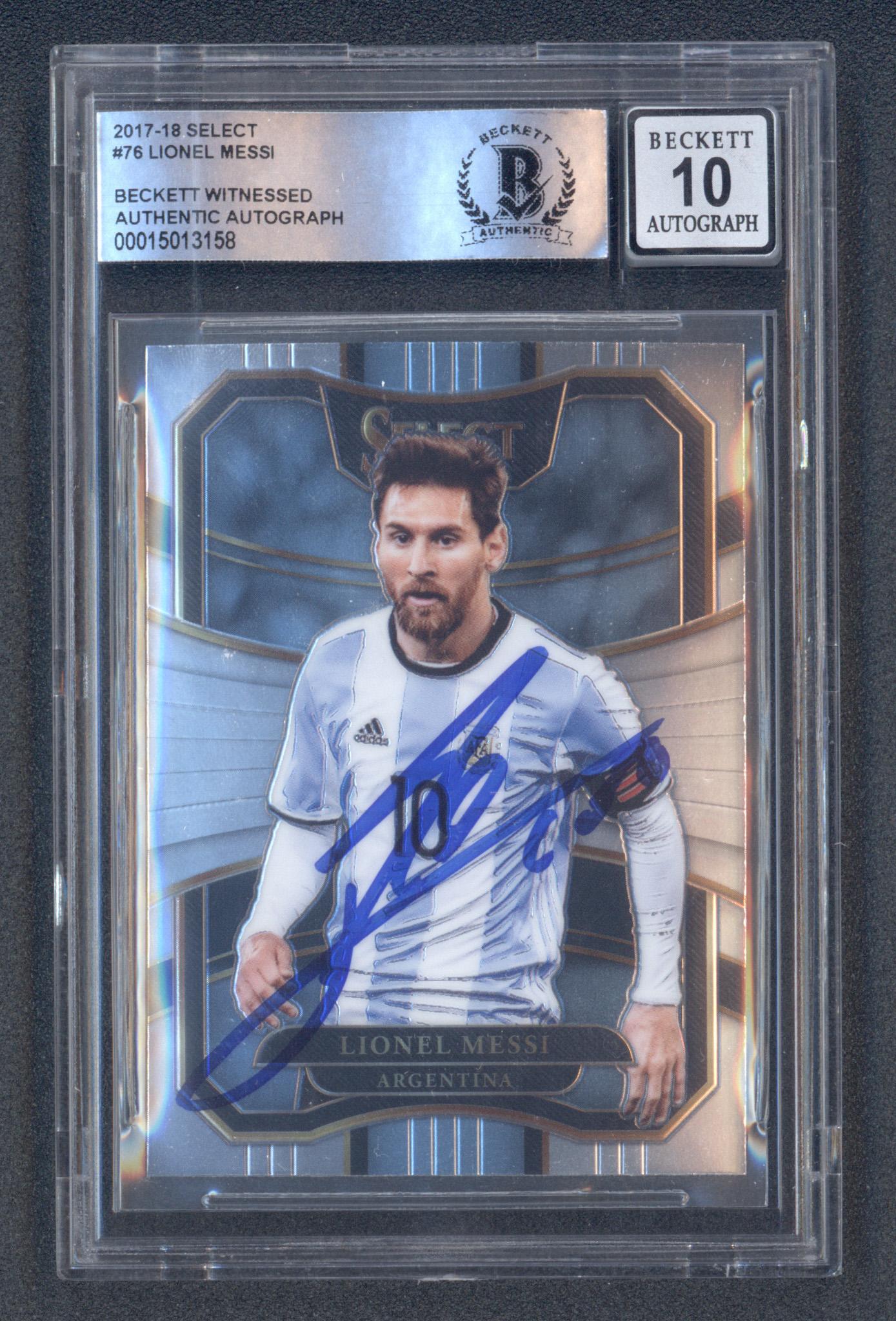 Lionel Messi Signed 2017-18 Select #76 (BGS | Autograph Grade 10 ...