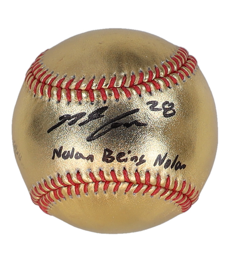 Nolan Arenado Signed OML Gold Leather Baseball Inscribed "Nolan Being ...