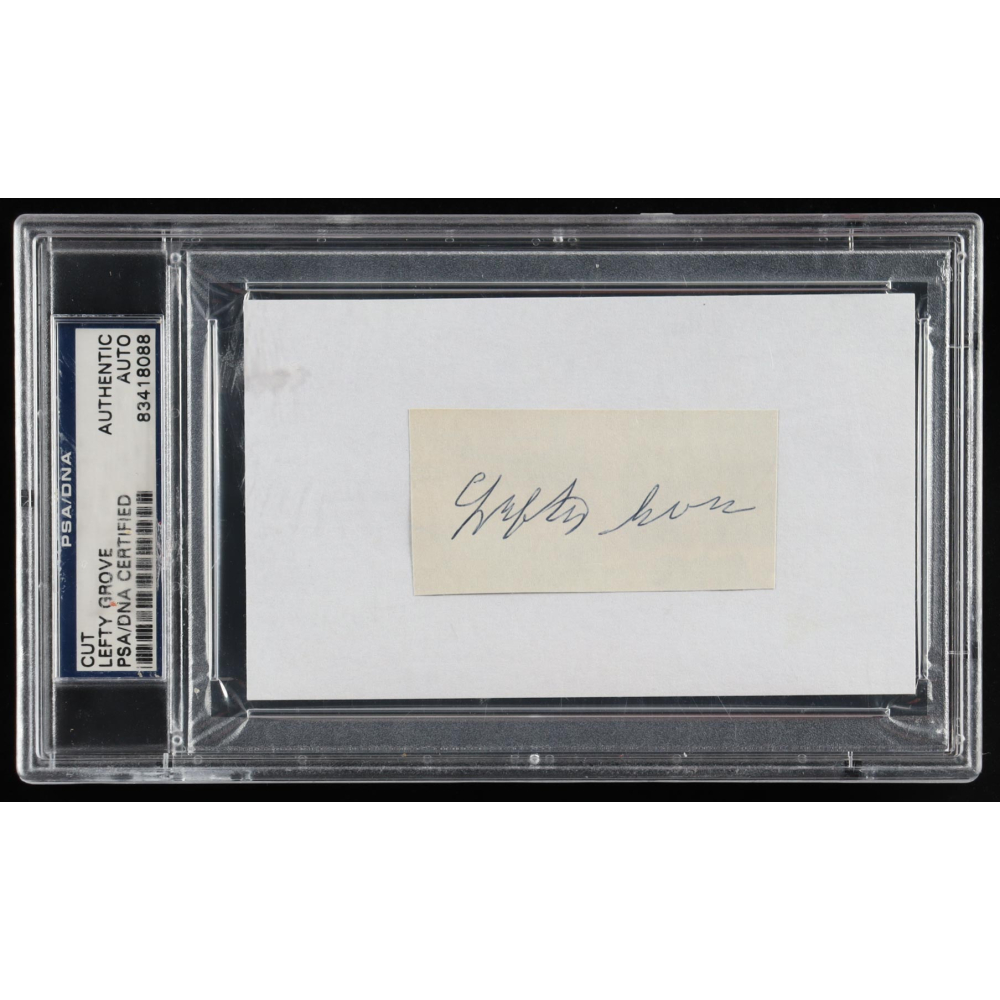 Lefty Grove Signed 4x5 Cut (PSA) | Pristine Auction