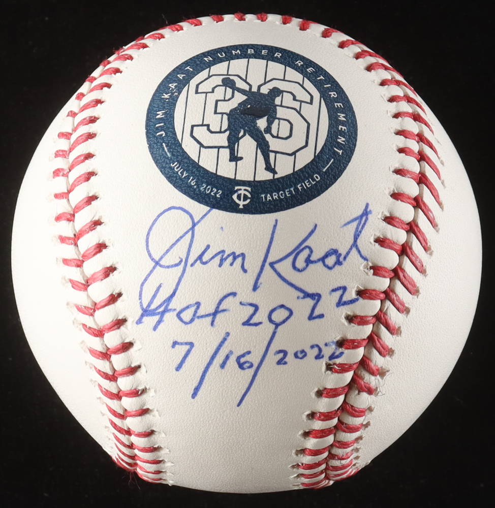 Jim Kaat Signed OML Commemorative Logo Baseball Inscribed "HOF 2022 ...