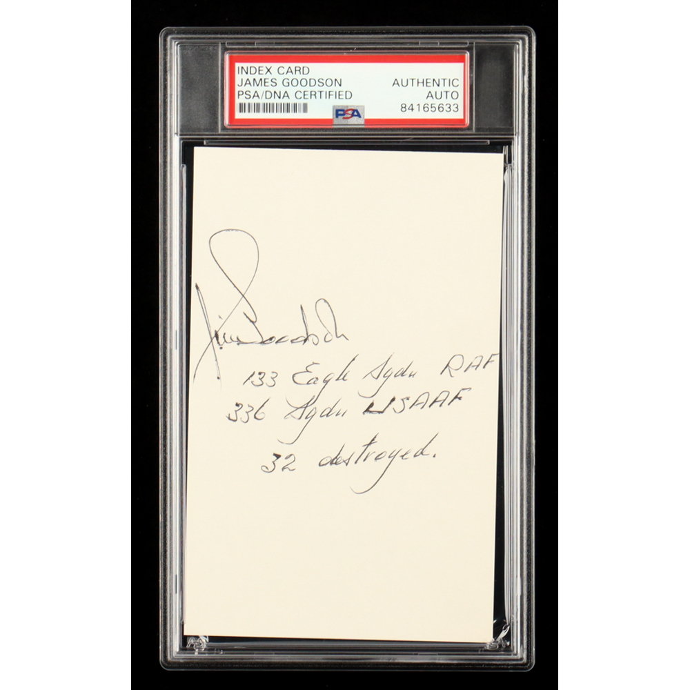 James Goodson Signed Index Card WWII 4th FG Ace 14 Victories (PSA ...