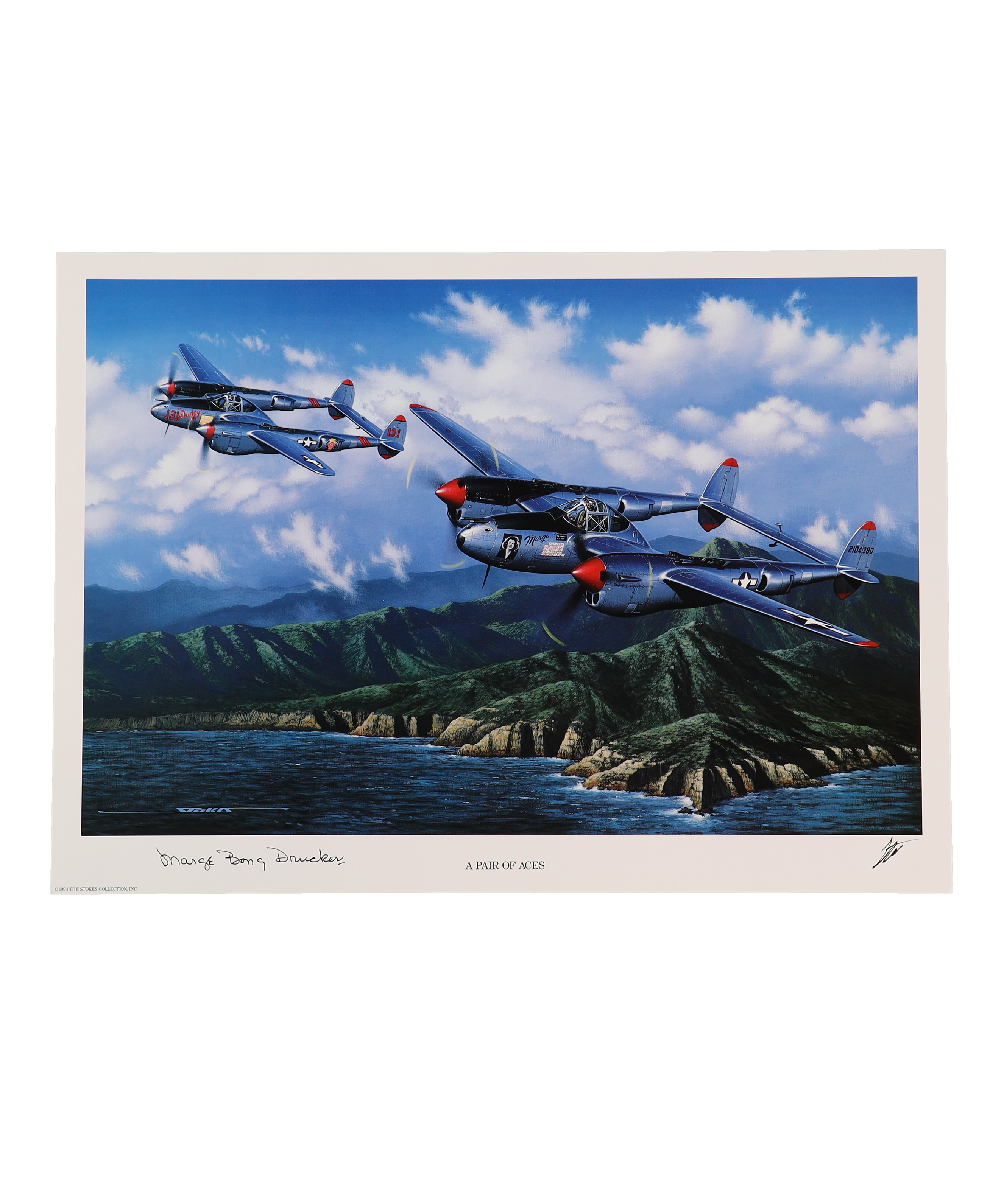 Marge Bong Drucker Signed 'A Pair of Aces' 11x16 Lithograph (AIV ...