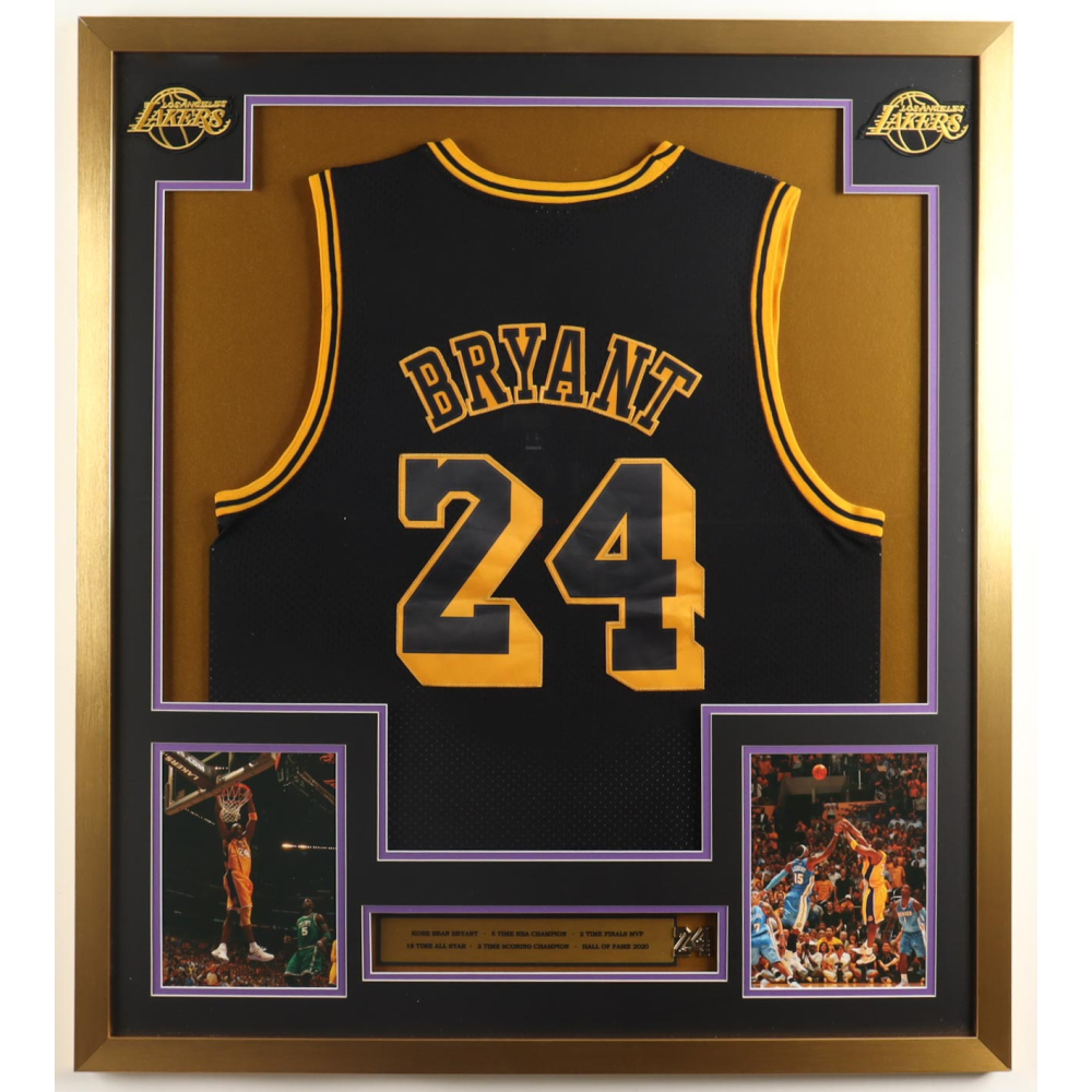 Kobe Bryant Lakers Custom Framed Jersey Display With Player Number Pin ...