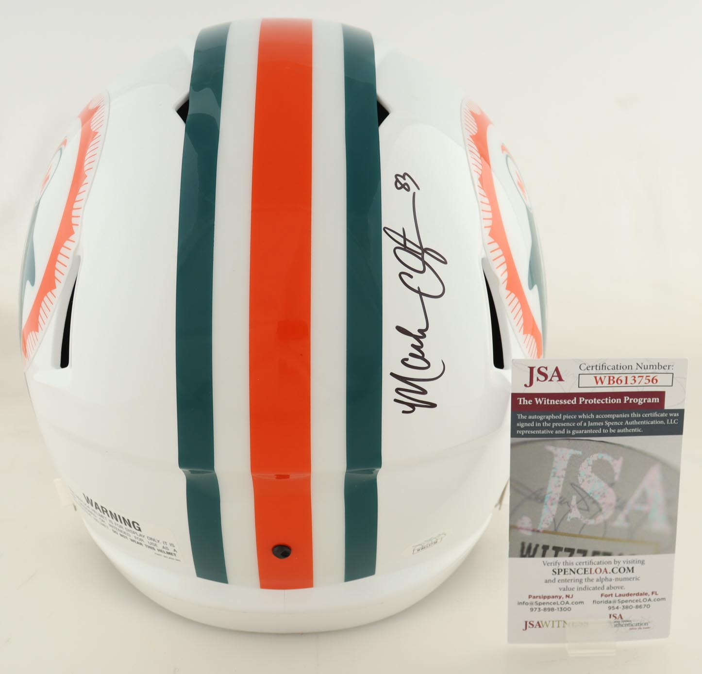 Mark Clayton Signed Dolphins Full-Size Throwback Speed Helmet (JSA ...