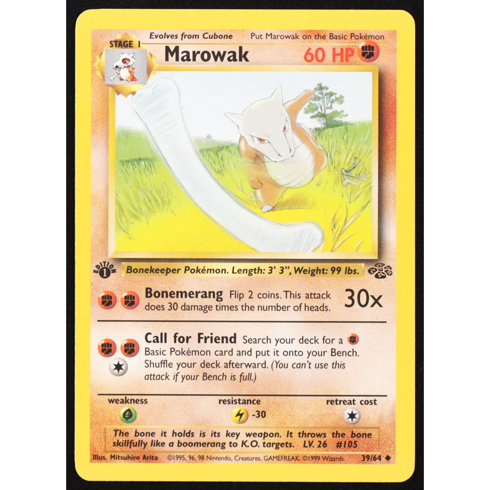 Marowak 1999 Pokemon Jungle 1st Edition #39 | Pristine Auction