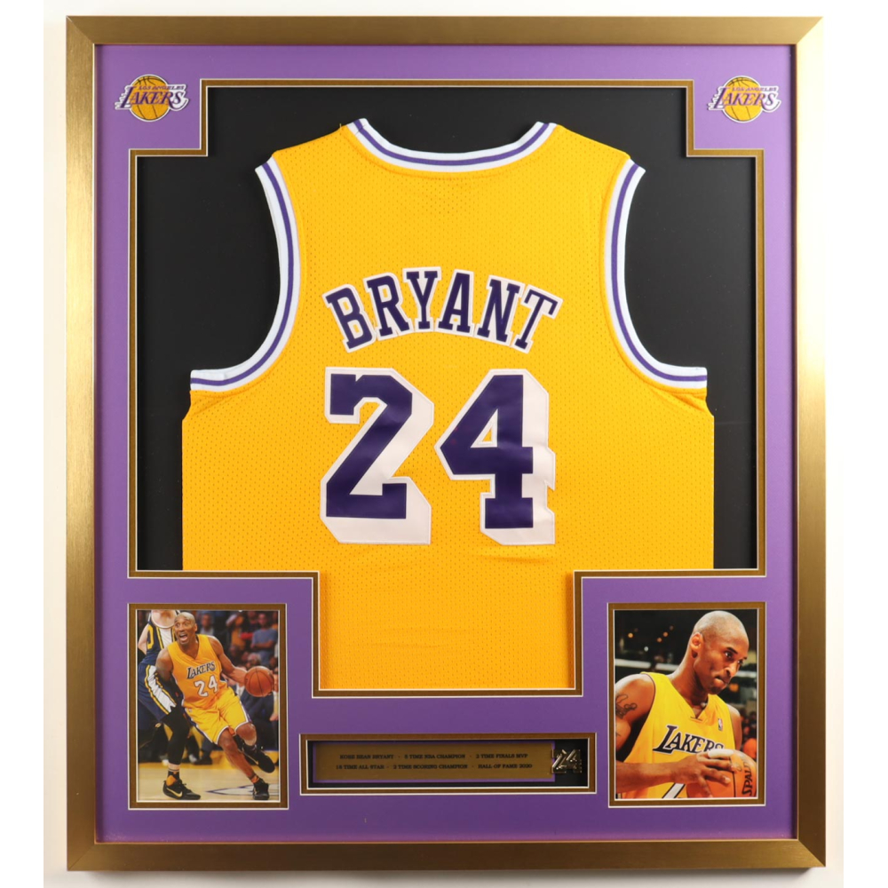 Kobe Bryant Lakers Custom Framed Jersey Display With Player Number Pin ...