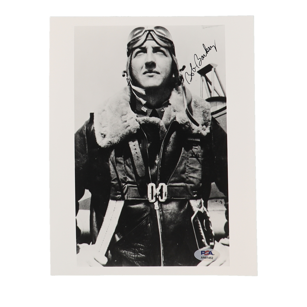 Robert Barkey Signed 8x10 Photo WWII 325 FG Ace 5 Victories (PSA ...