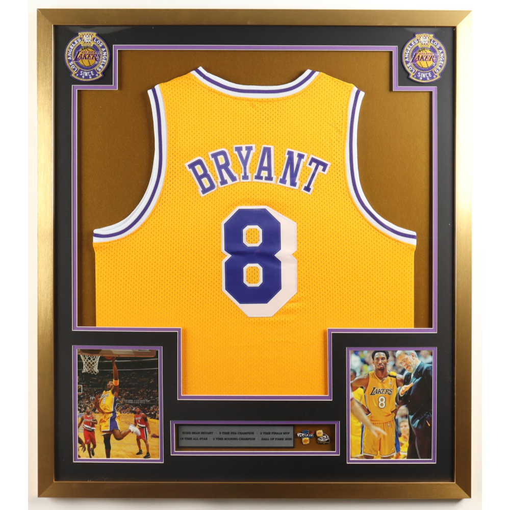 Kobe Bryant Lakers Custom Framed Jersey Display With NBA Playoffs ...