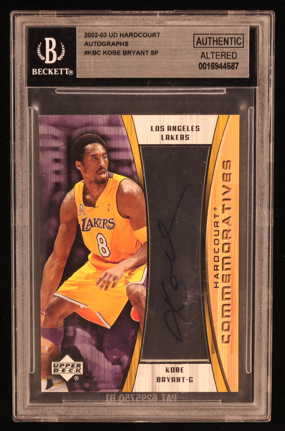 Kobe Bryant 2002-03 Upper Deck Hardcourt Autographs #KBC SP (BGS ...
