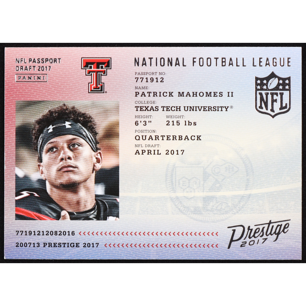 Patrick Mahomes II 2017 Prestige NFL Passport #5 RC | Pristine Auction