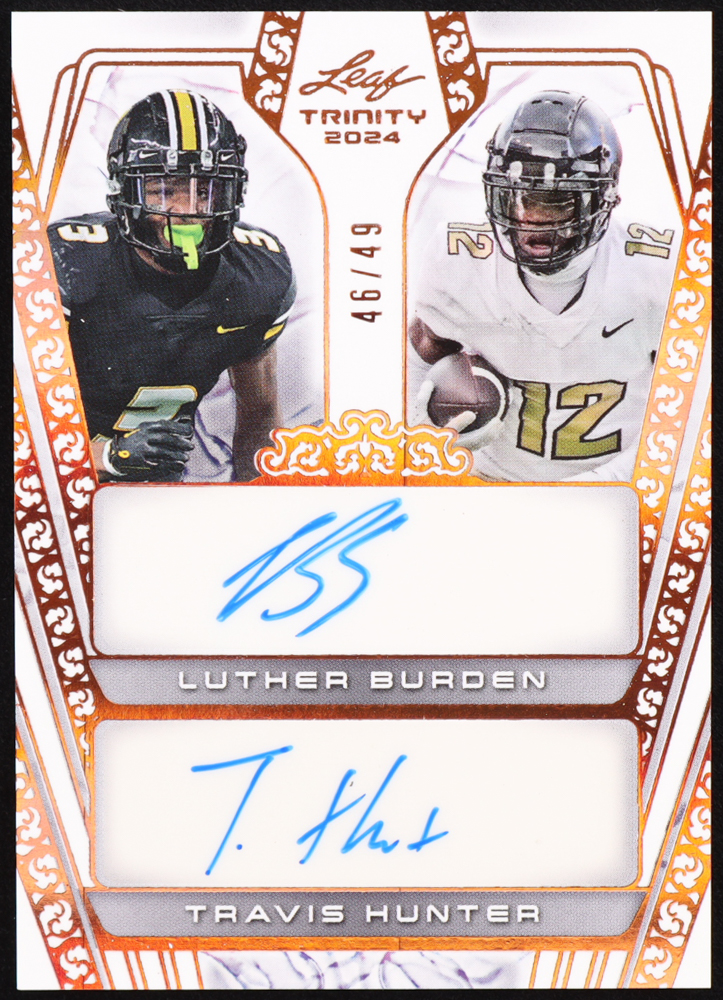 Luther Burden / Travis Hunter 2024 Leaf Trinity Dual Autographs #DA17 ...