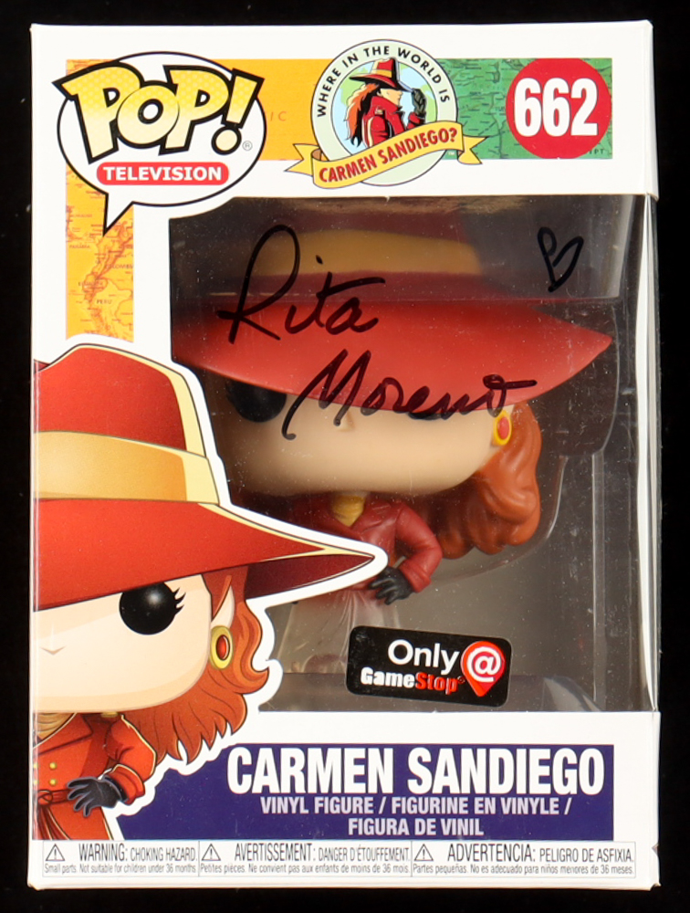 Rita Moreno Signed "Where in the World Is Carmen Sandiego?" #662 Carmen Sandiego Funko Pop ...