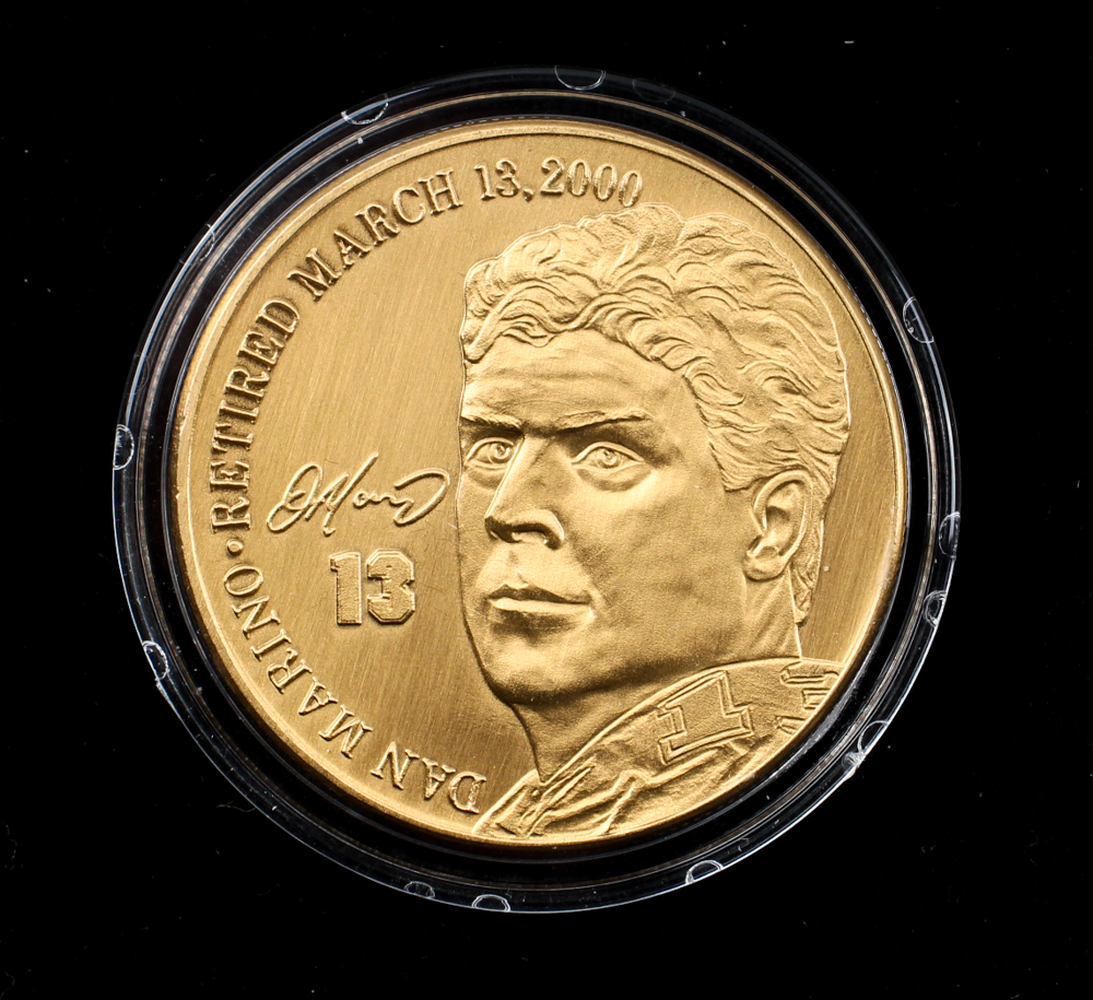 Dan Marino LE Dolphins Solid Bronze Coin with Case (Field Of Dreams ...