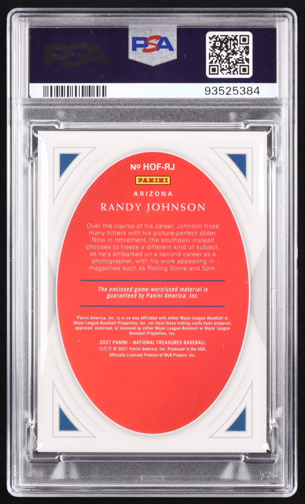 Randy Johnson 2021 Panini National Treasures Hall of Fame Materials #42 ...