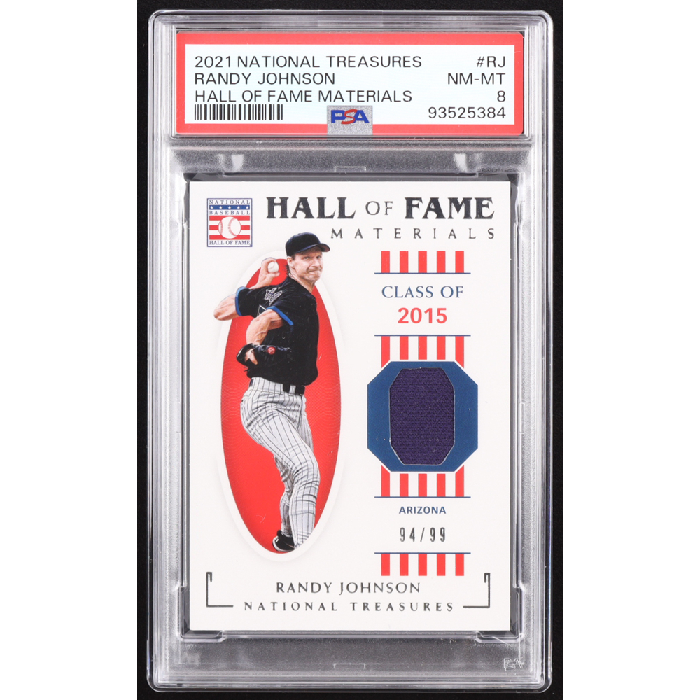Randy Johnson 2021 Panini National Treasures Hall of Fame Materials #42 ...