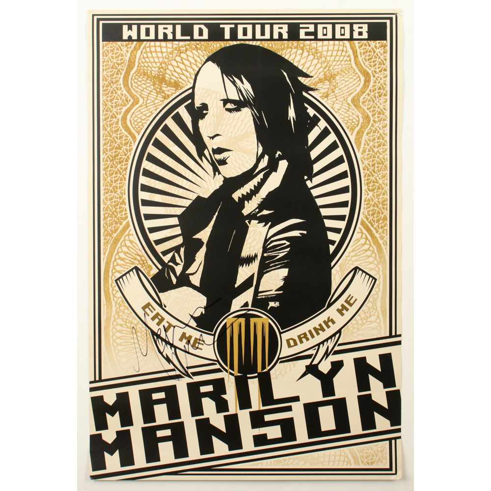 Marilyn Manson Signed 2008 World Tour Concert Poster (AutographCOA ...